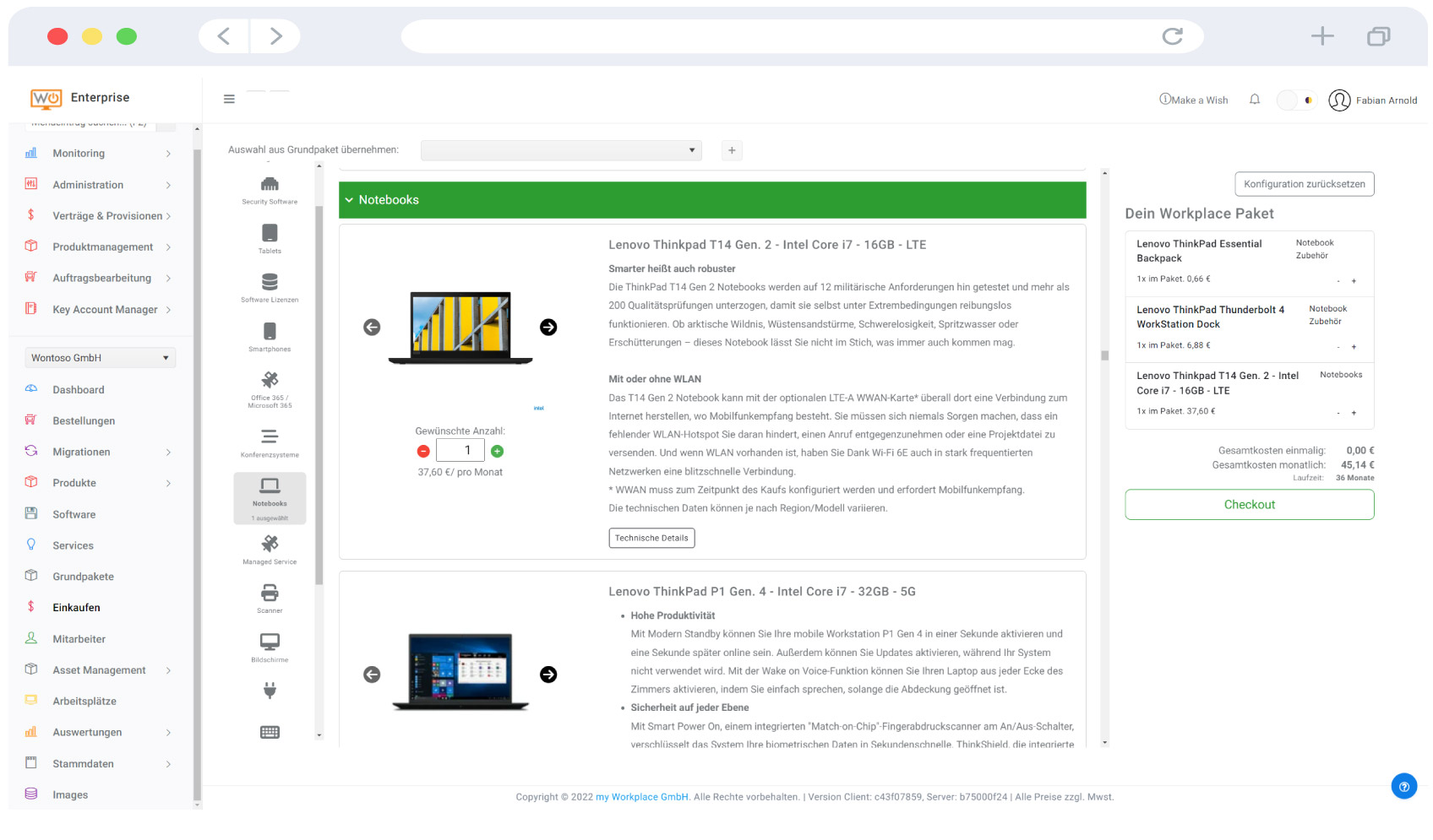 Interner Onlineshop - Workplace as a Service